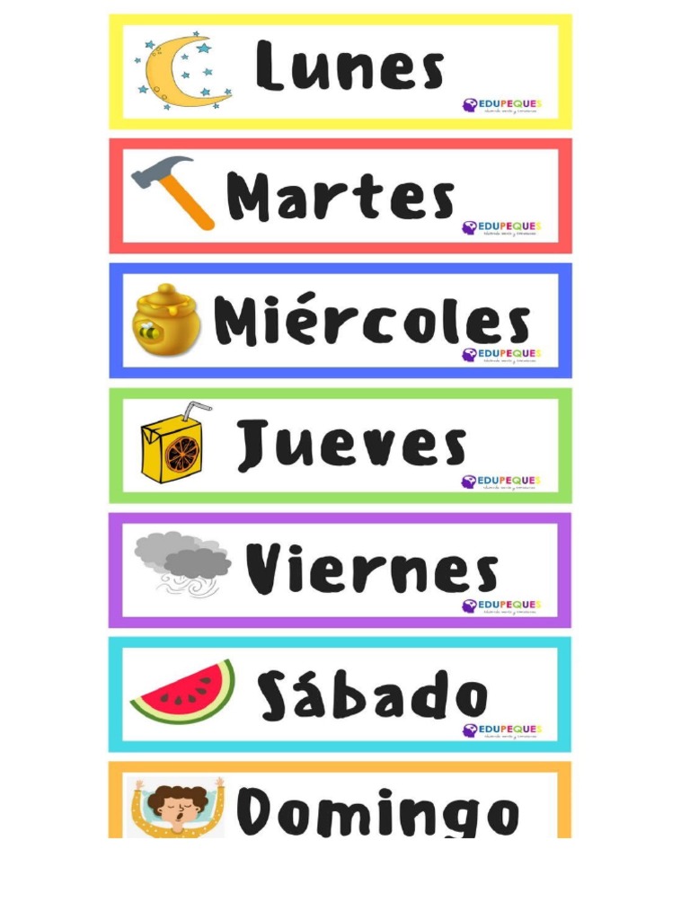 Poster Días de La Semana | PDF