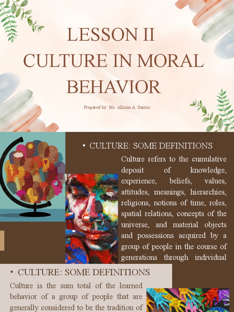 Lesson 2 Culture in Moral Behavior | PDF | Relativism | Morality