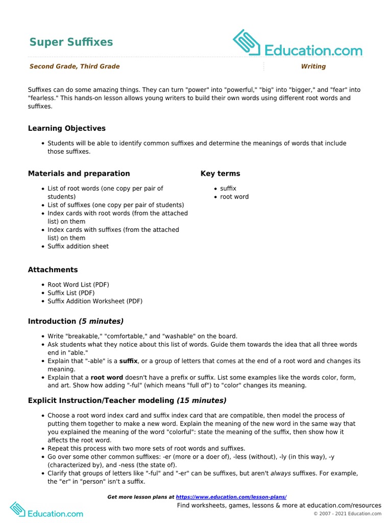 Usr Local SRC Education - Com Files Static Lesson-Plans Super-Suffixes Super-Suffixes | PDF ...