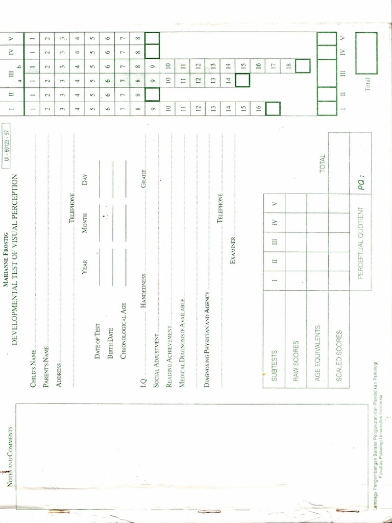 Alat Tes Frostig | PDF