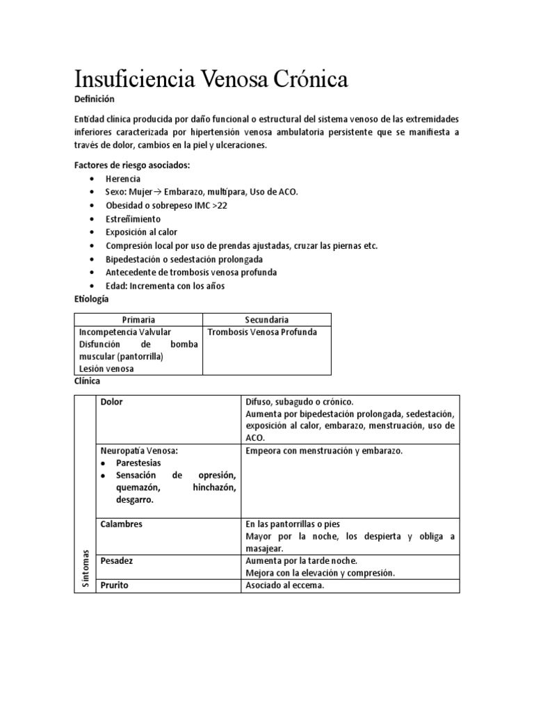 Insuficiencia Venosa Crónica | PDF | Venas varicosas | Enfermedades y ...