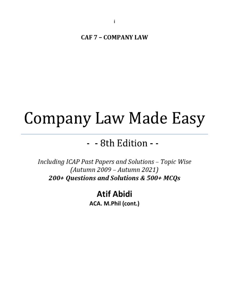 Caf-07 Claw New Updated Book of Sir Atif Abdi | PDF | Partnership ...