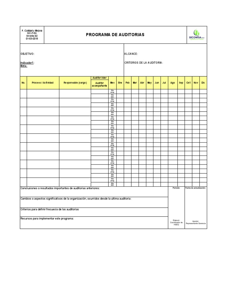 GC-F-04. Programa de Auditoría | PDF | Business