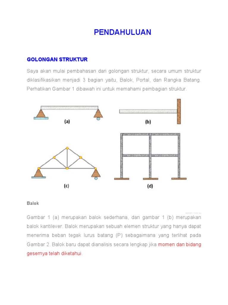 Pendahuluan Mekanika Struktur Statis Tertentu | PDF