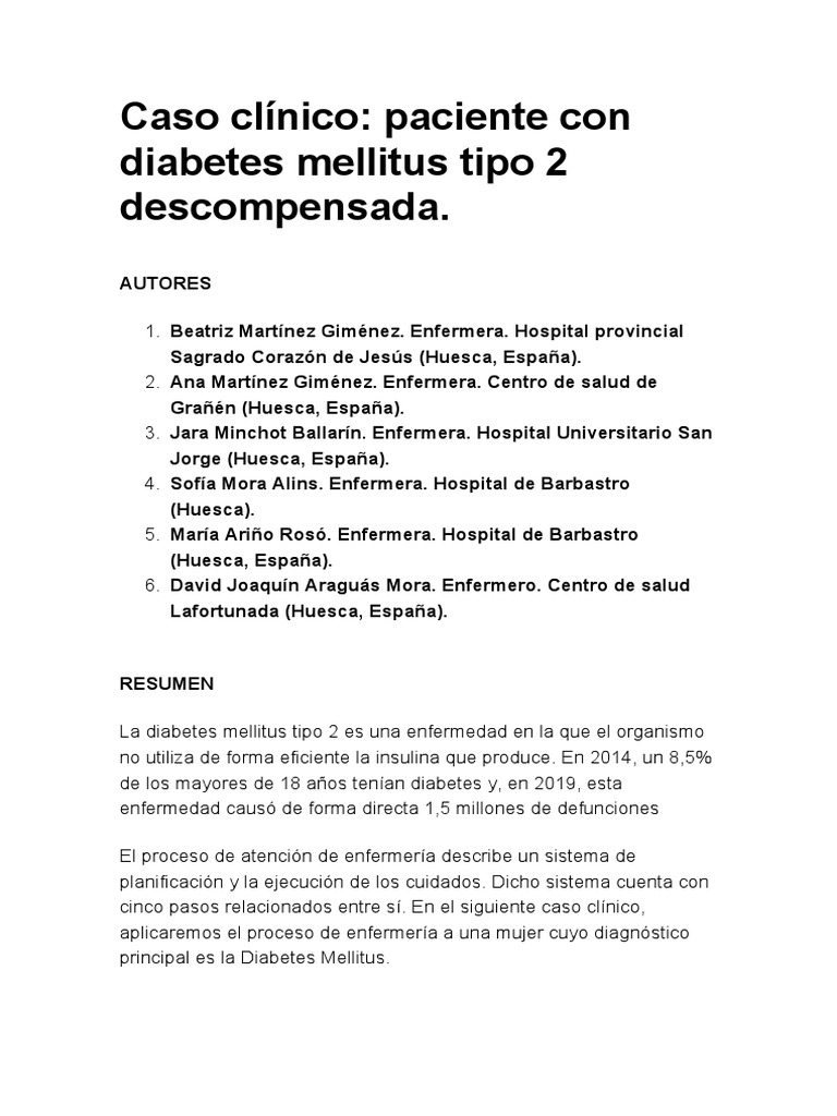 Abordaje multidisciplinar de una paciente con diabetes mellitus tipo 2 ...