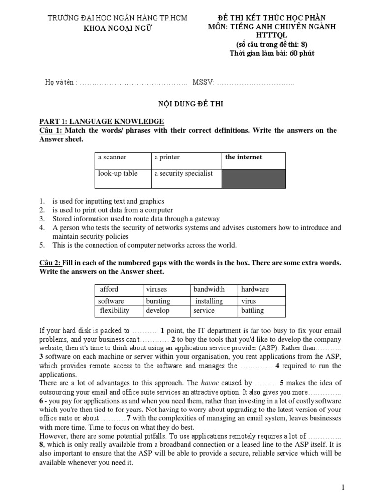 De Thi - Ta Chuyen Nganh HTTTQL - 1.1920.3 | Download Free PDF | Robot | Robotics