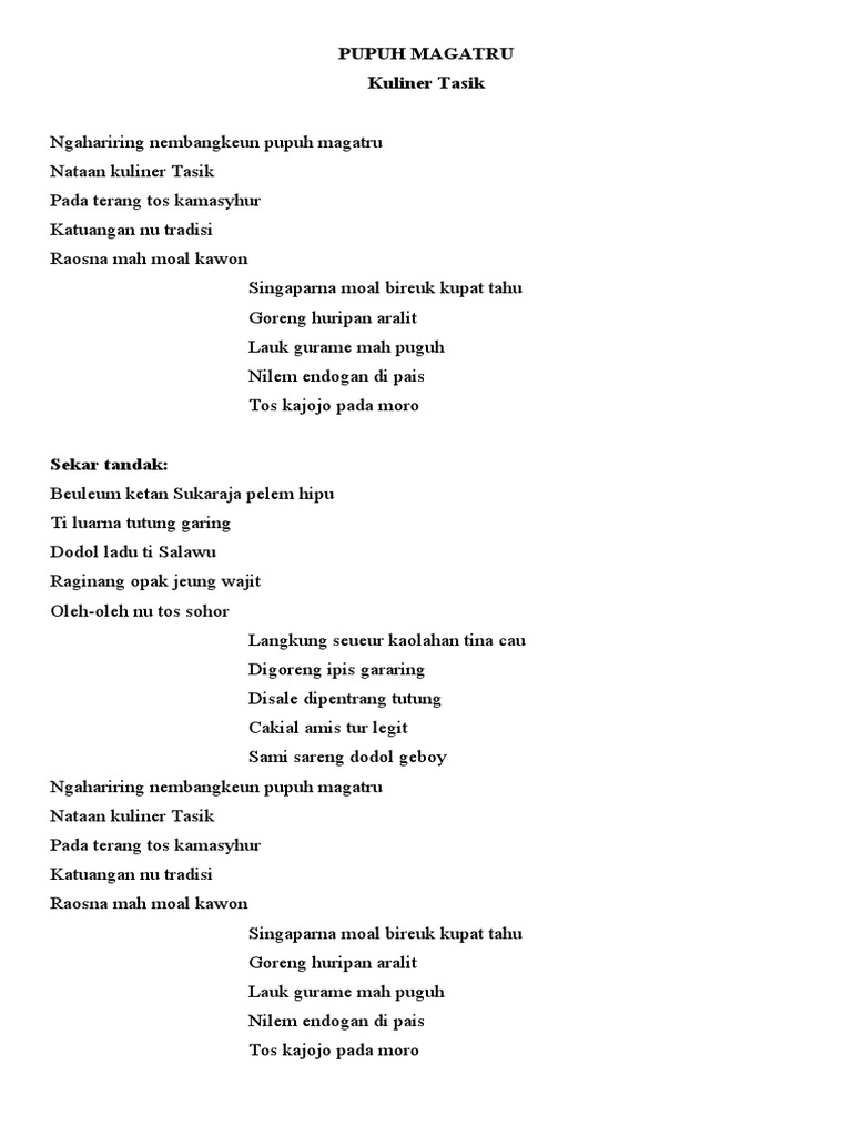 Pupuh Magatru | PDF