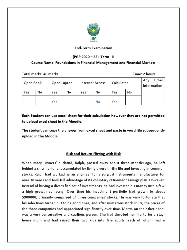 Ffmfm Akash Singhal 2020pgp001 Pdf Capital Asset Pricing Model Beta Finance 