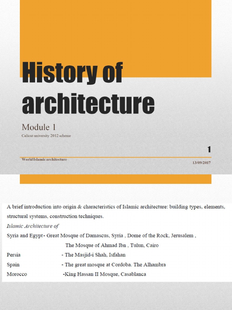 Module 1 - World Islamic Architecture-1 | PDF