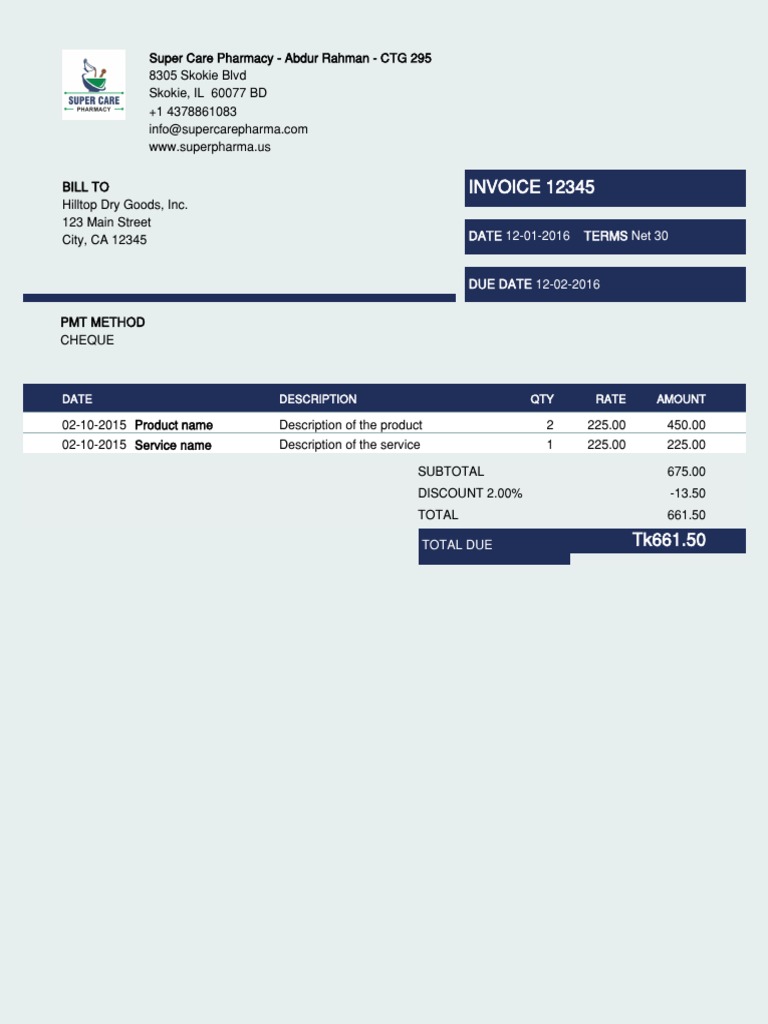 Customized Invoice | PDF