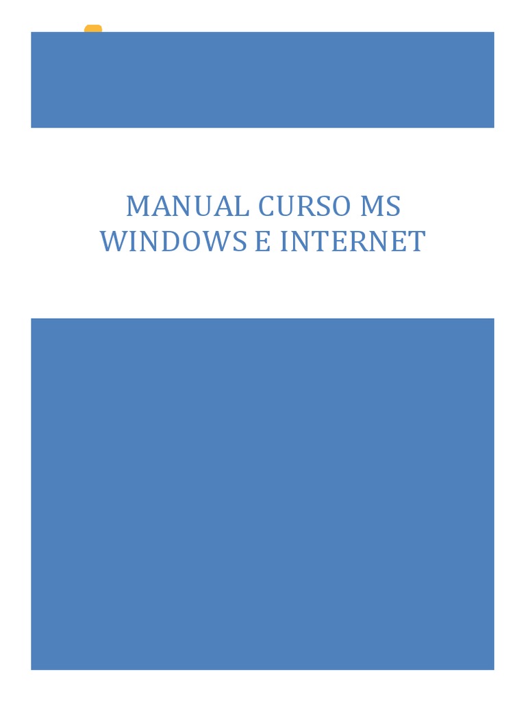 Manual MS Windows e Internet | PDF | Microsoft Windows | Windows 10