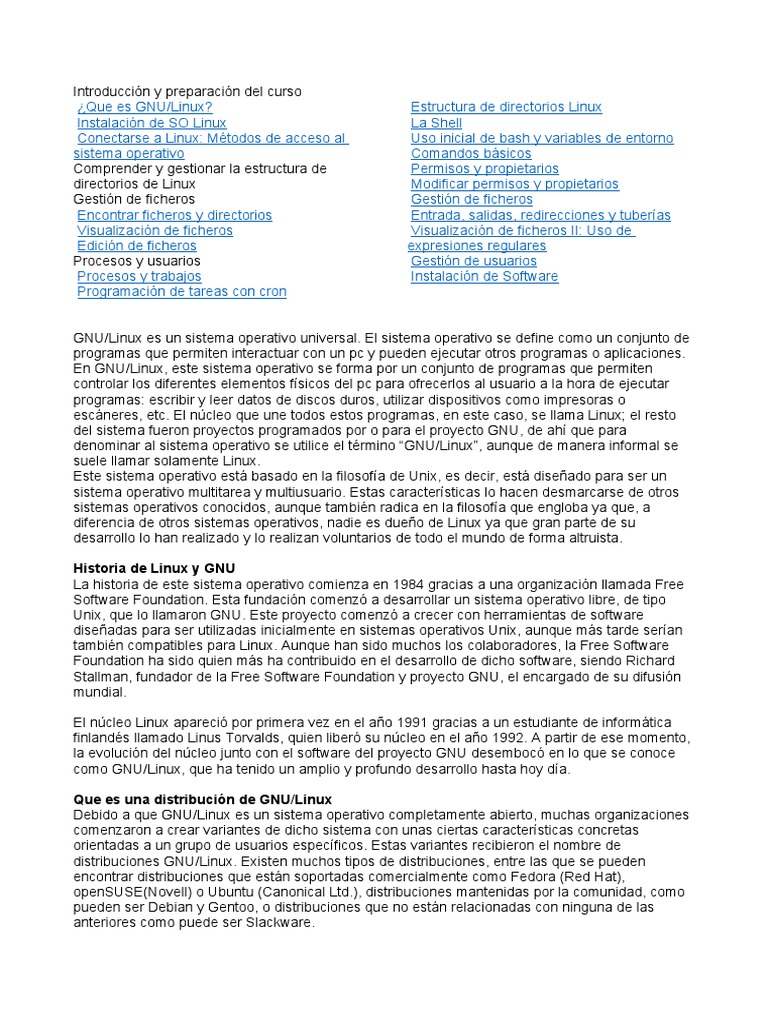 Fundamentos Linux | PDF | Distribución de Linux | Ñu