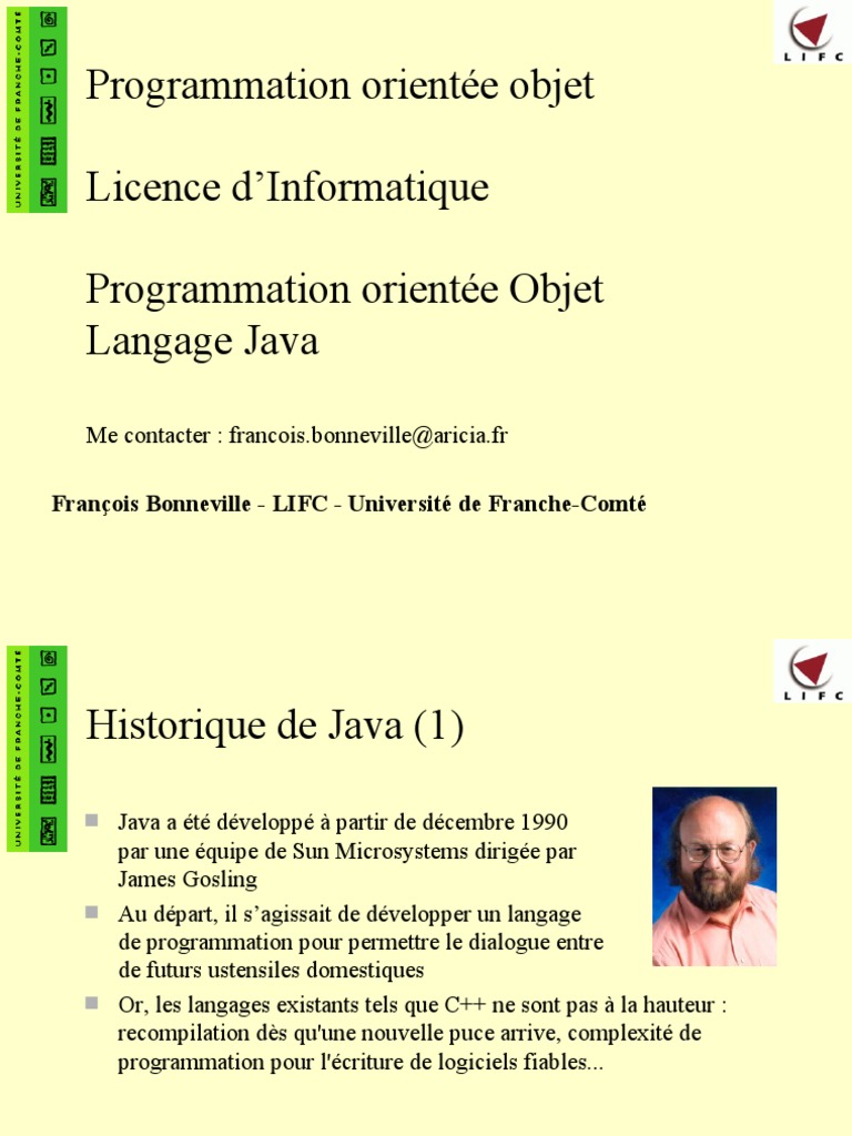 Java Cours 1 | PDF | Java (Langage de programmation) | Langage de ... Java Cours 1 | PDF | Java (Langage de programmation) | Langage de ...
