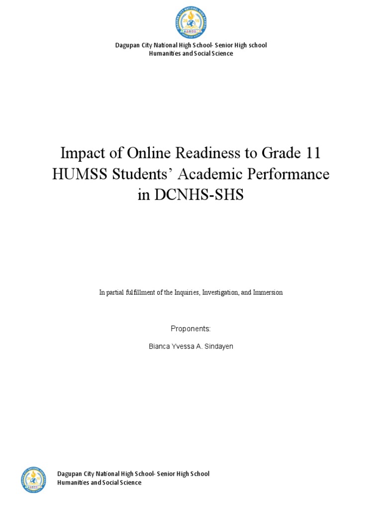 Impact of Online Readiness To Grade 11 HUMSS Students | PDF ...