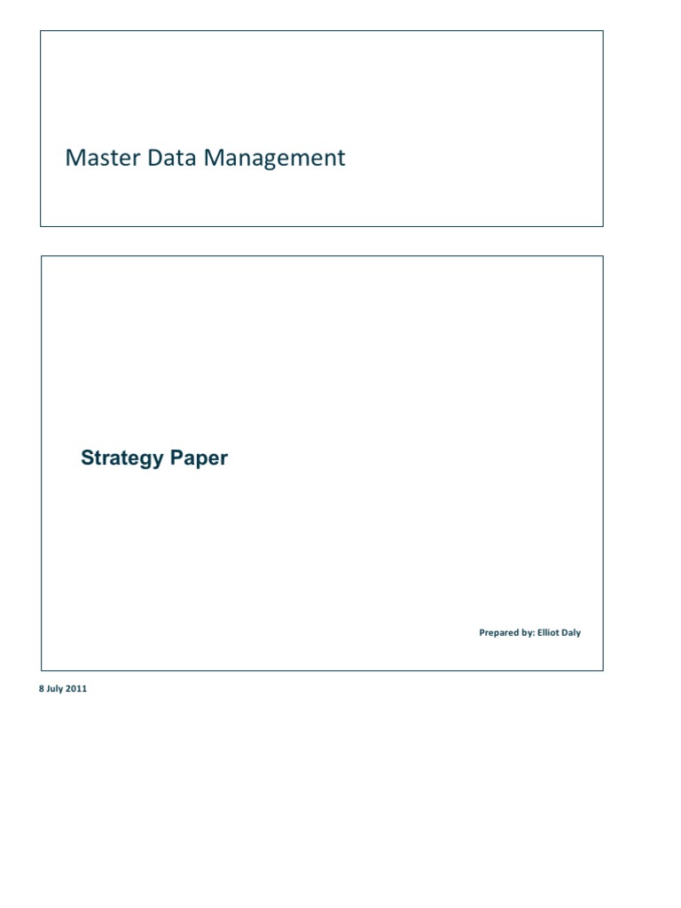 Master Data Management Strategy - Shared | PDF | Governance | Data Quality