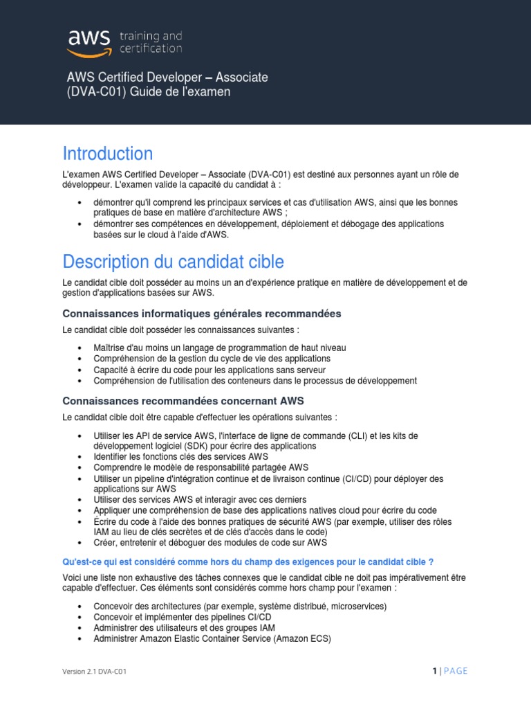 AWS Certified Developer Associate - Exam Guide | PDF | Amazon Web ...