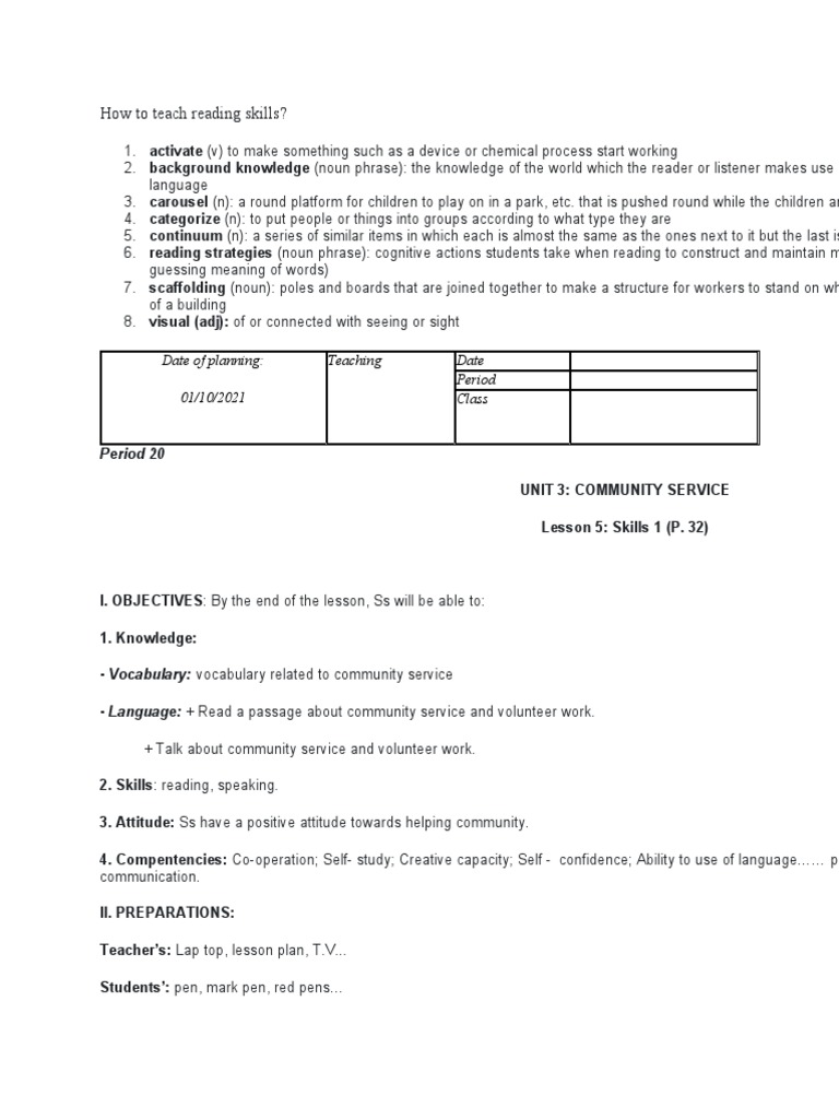 How To Teach Reading Skills | PDF | Lesson Plan | Vocabulary