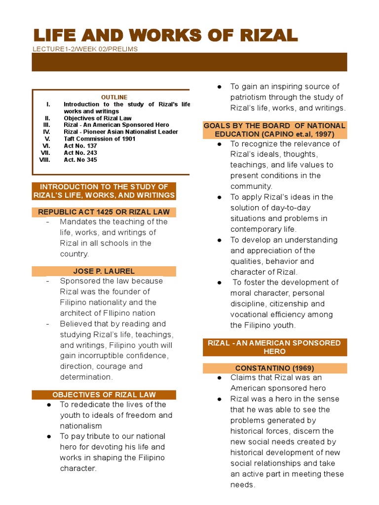 Rizal's Life, Works, and Legacy | PDF | History