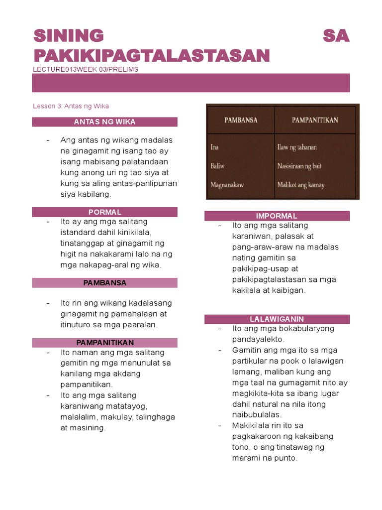 Sining Lesson 3 Prelims | PDF
