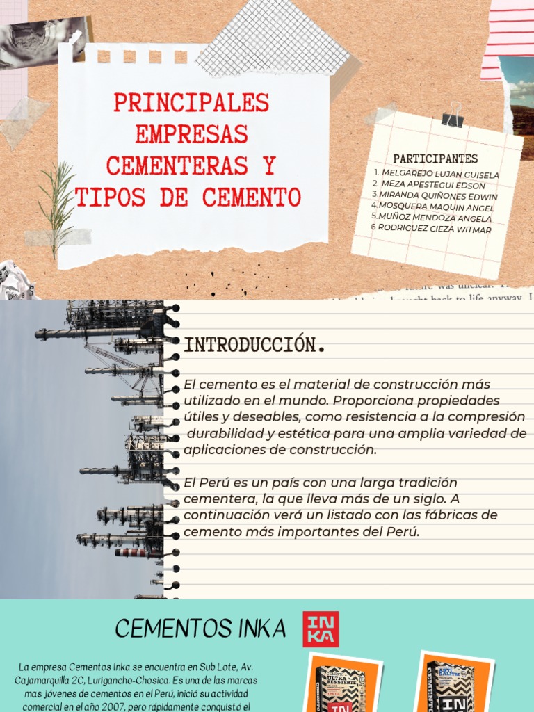 Principales Empresas Cementeras y Tipos de Cemento | PDF | Cemento ...