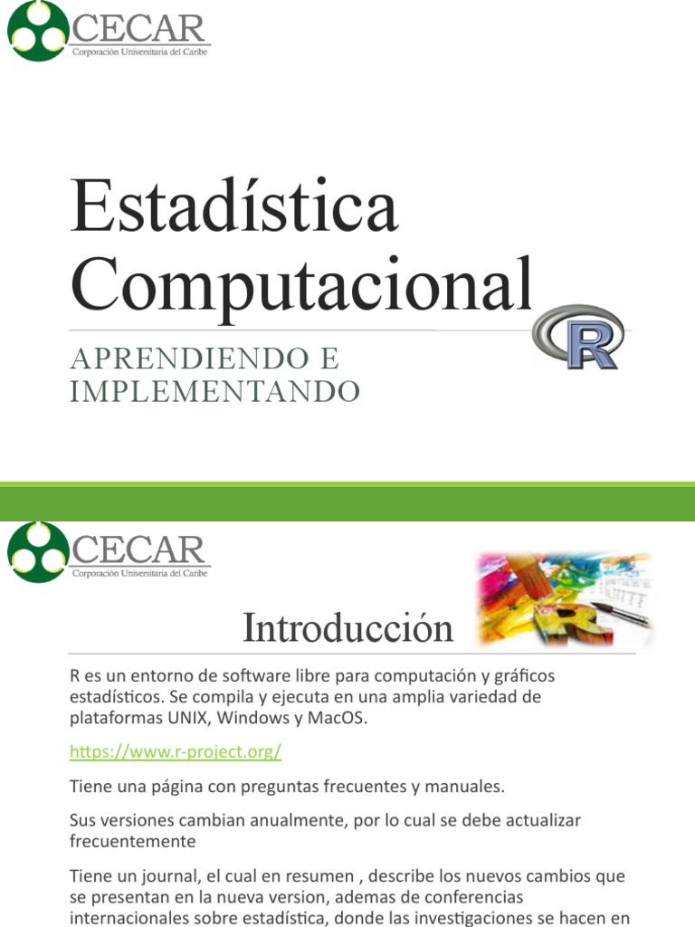 Estadística Computacional | PDF | Estadísticas | Raíz cuadrada
