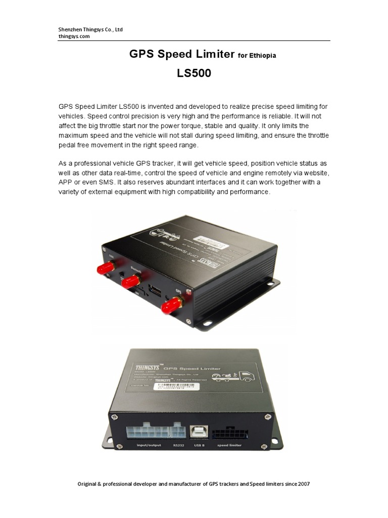 LS500 Ethiopia Standard GPS Speed Limiter User Manual 122020 | PDF ...