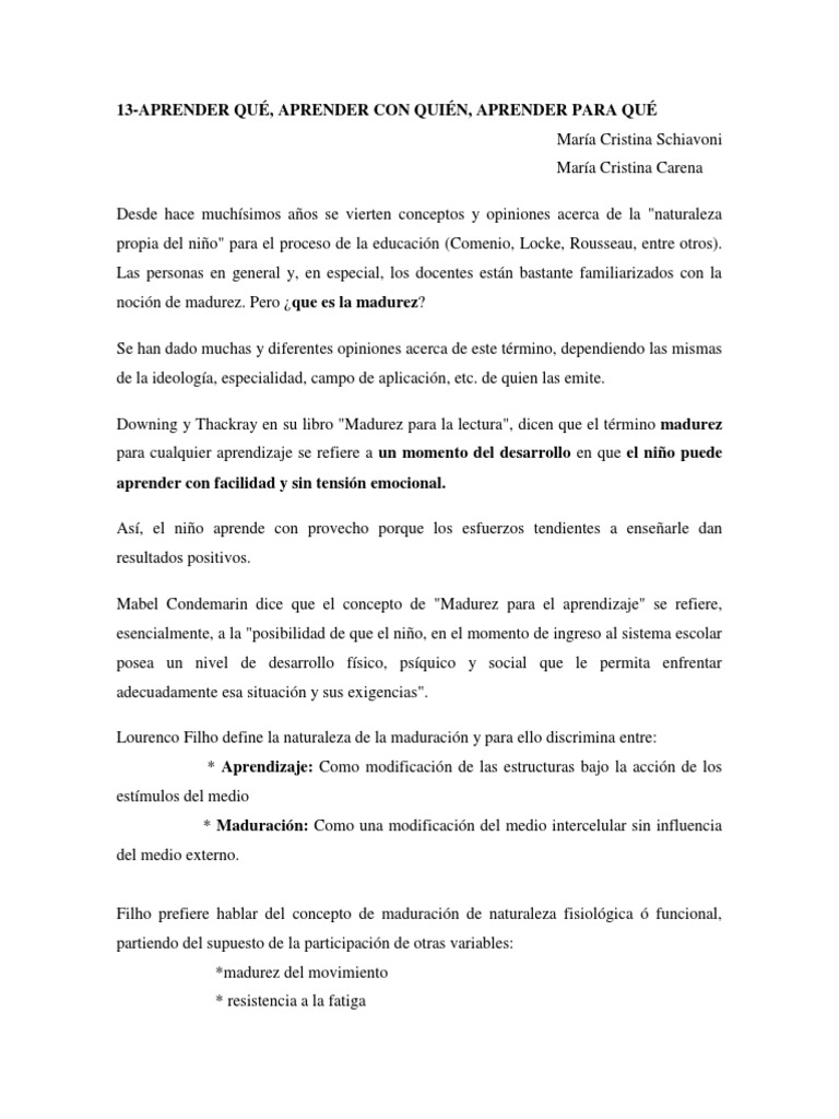 Aprender Qu Aprender Con Qui N Aprender para Qu | PDF | Aprendizaje | Método de enseñanza