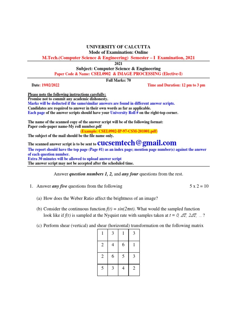 Mtech 1ST Sem Csel0902 Ip 2021 Endsem | PDF | Histogram | Filter (Signal Processing)