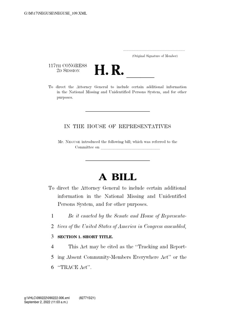 TRACE Act: September 2022 | PDF | Public Law | Federal Government Of ...