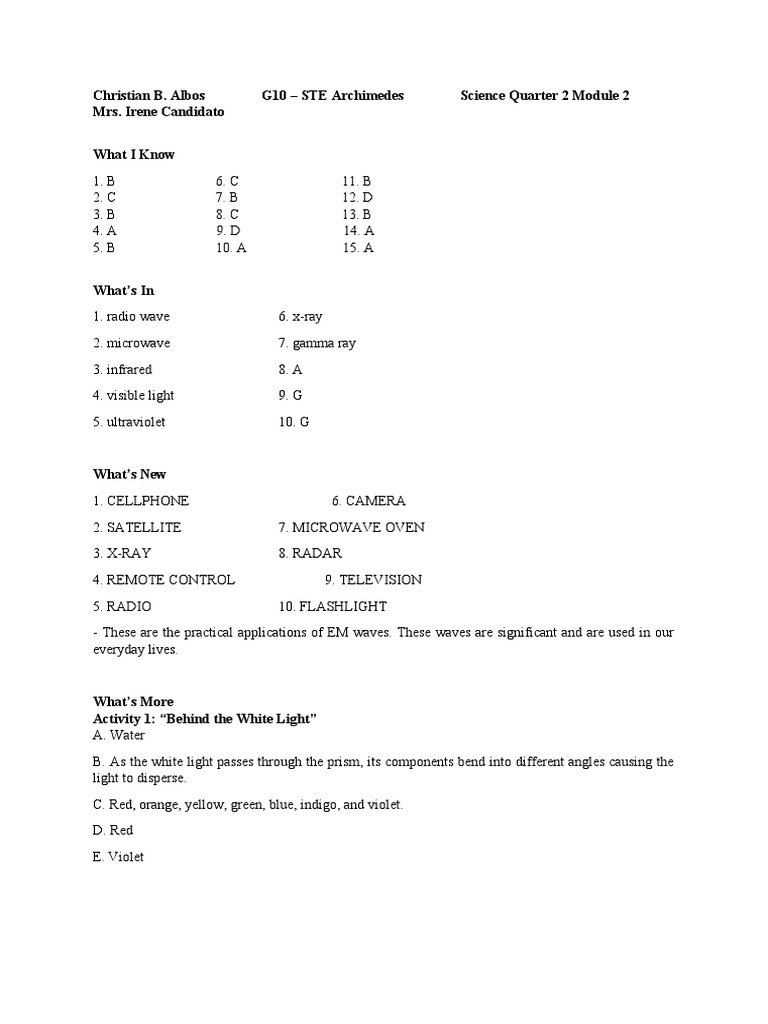 Grade 10 Science Q2 Module 2: EM Waves | PDF | Ultraviolet | Electromagnetic Spectrum