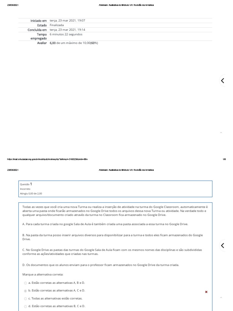 Atividade Avaliativa Do Módulo VII - Revisão Da Tentativa | PDF | Plágio | Internet