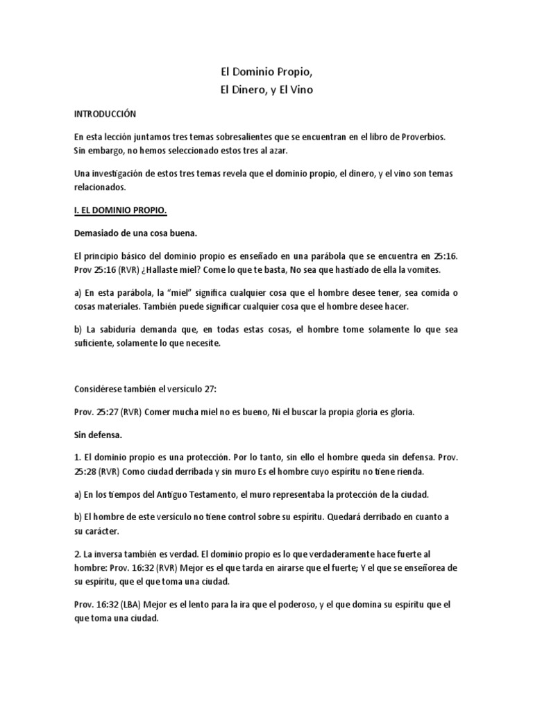 El Dominio Propio | PDF