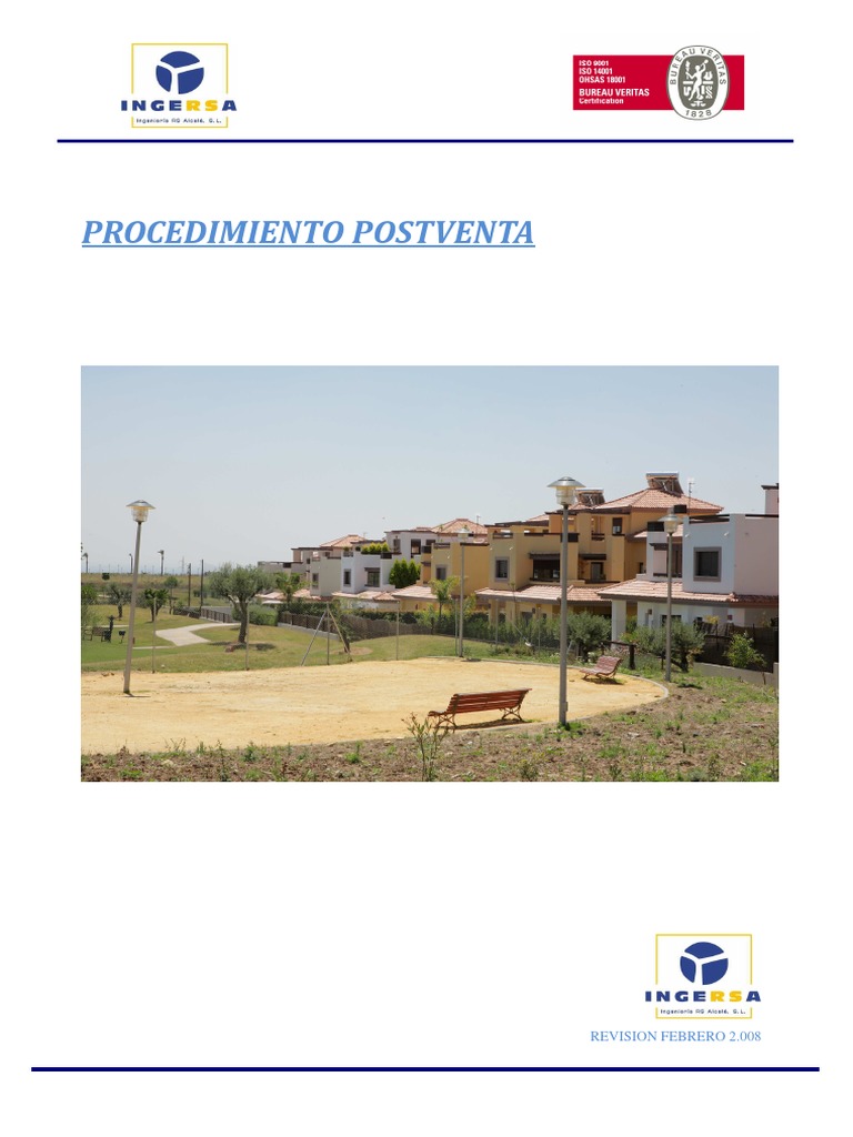 Procedimiento Postventa Ingersa SL | PDF