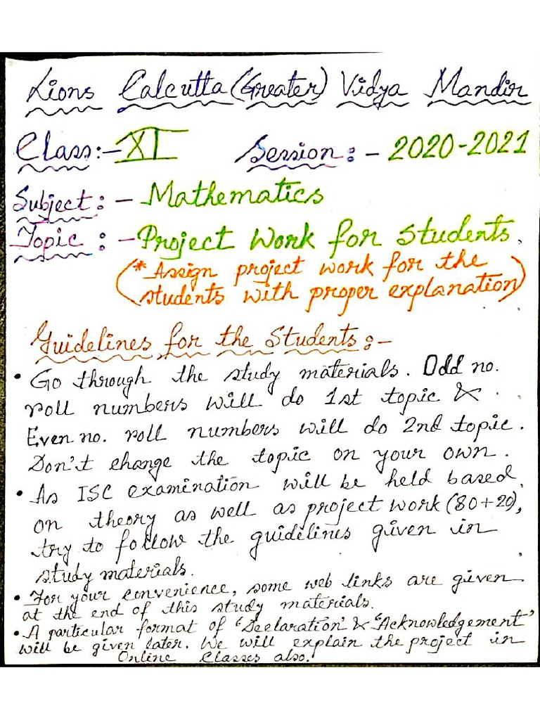 11-Mathematics - (Project From Section A) | PDF | Complex Number | Numbers