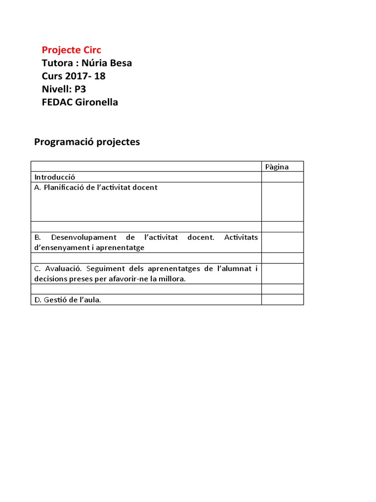Programació Projecte Circ | PDF