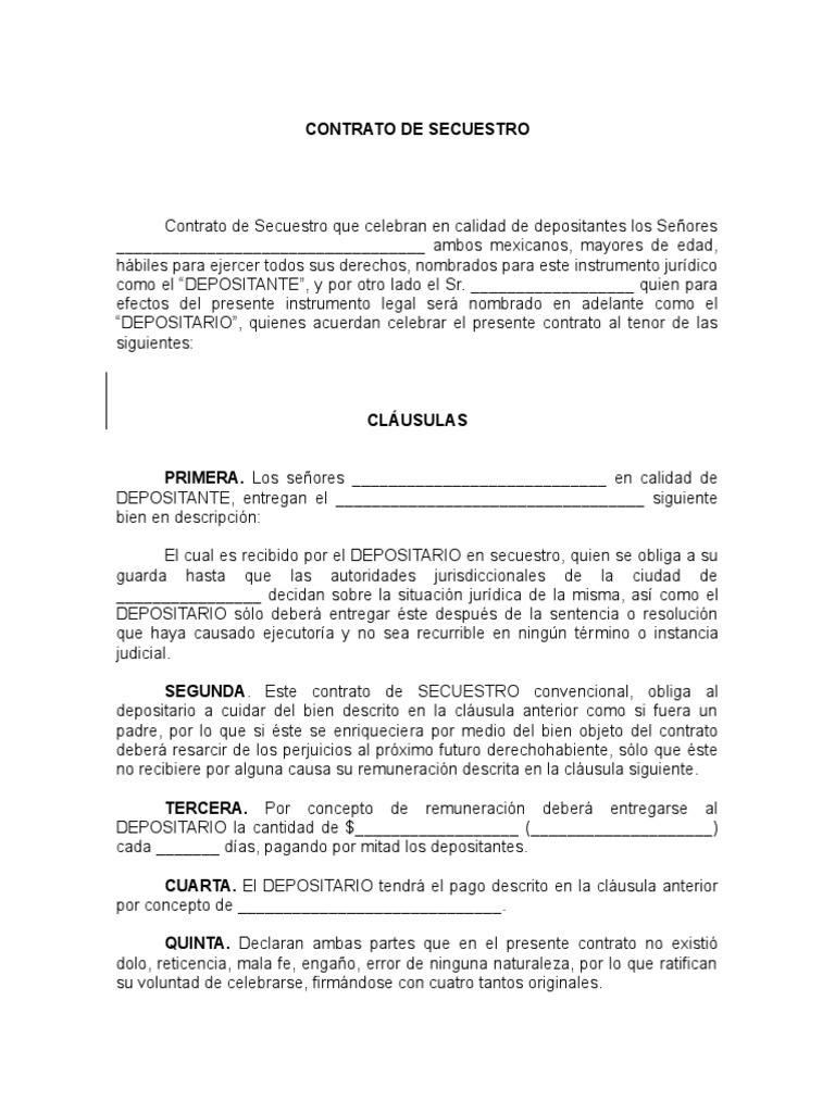 Contrato de Secuestro | PDF