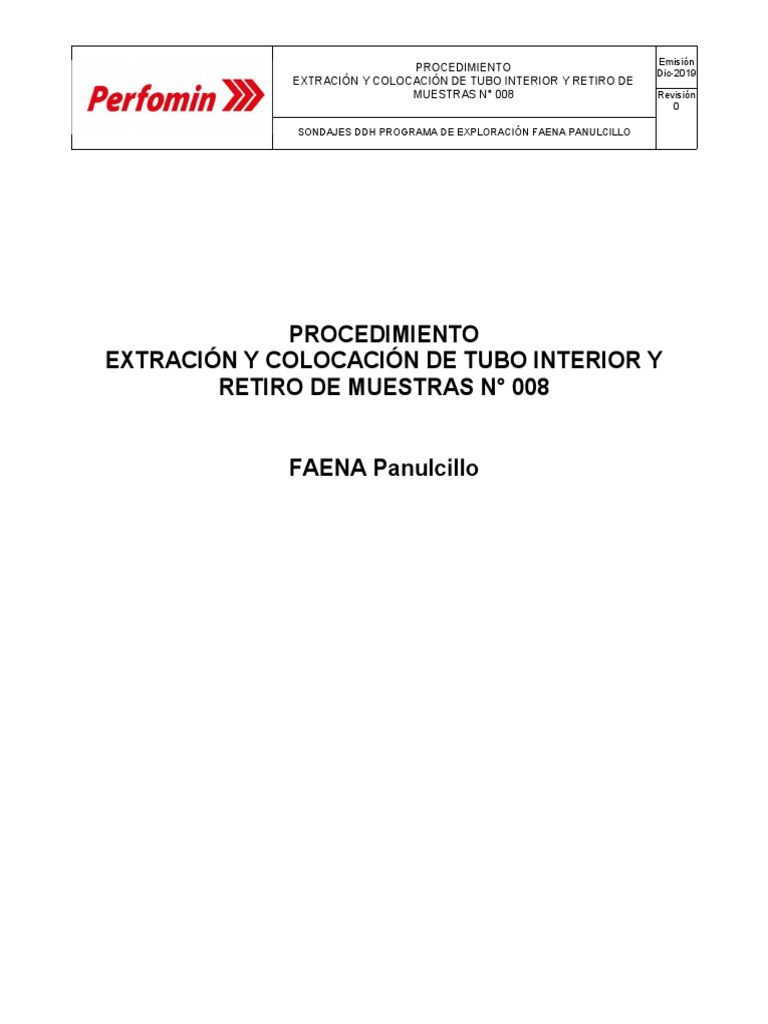 Procedimiento para la extracción de muestras de testigos de perforación ...