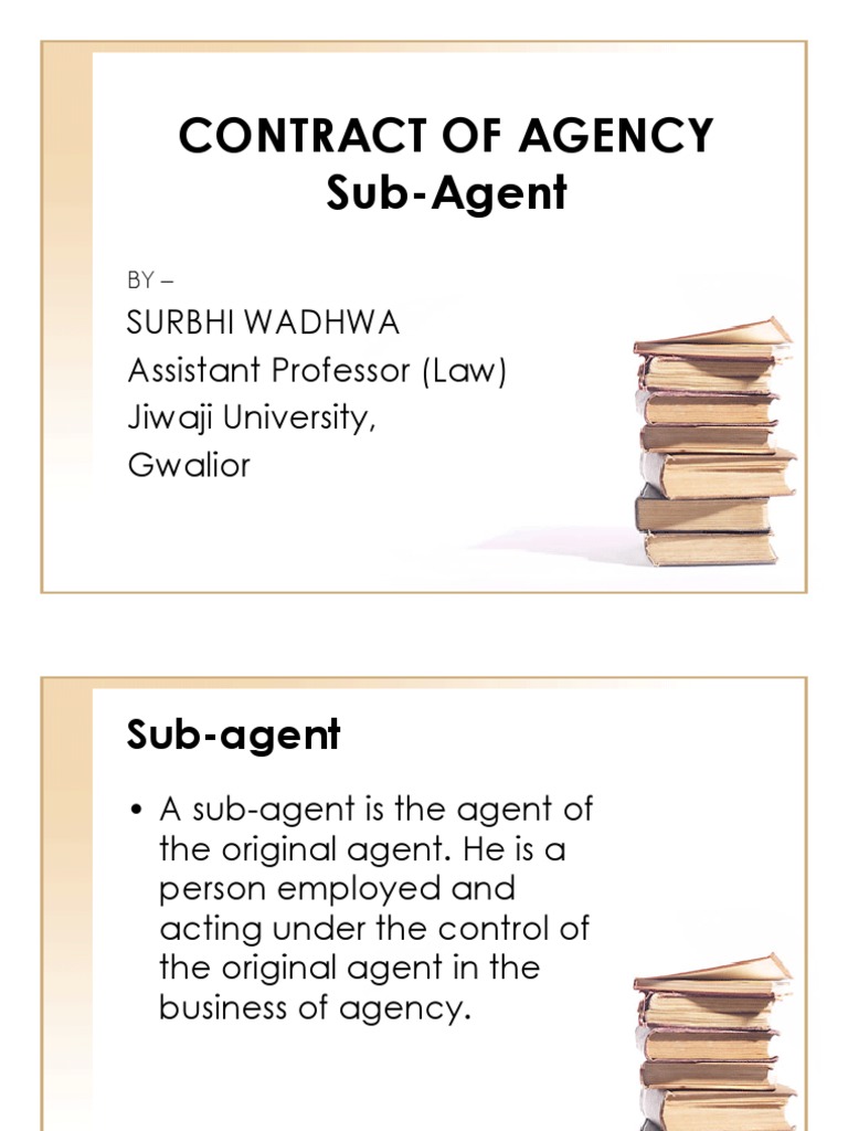 Sub Agent | PDF | Business Law | Civil Law (Legal System)