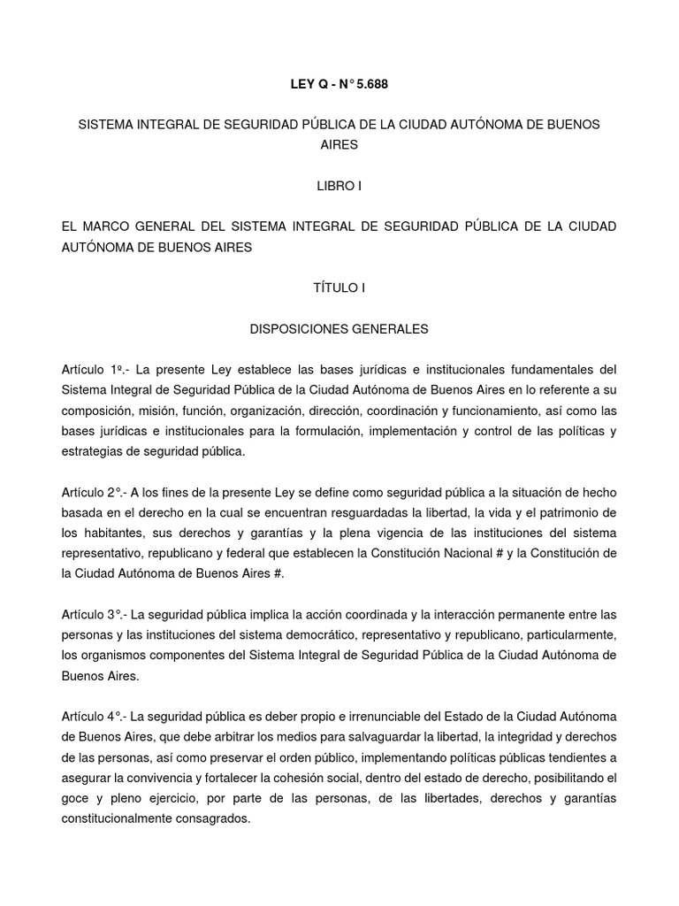 Ley Ciudad-5688 | PDF | Policía | Victimologia