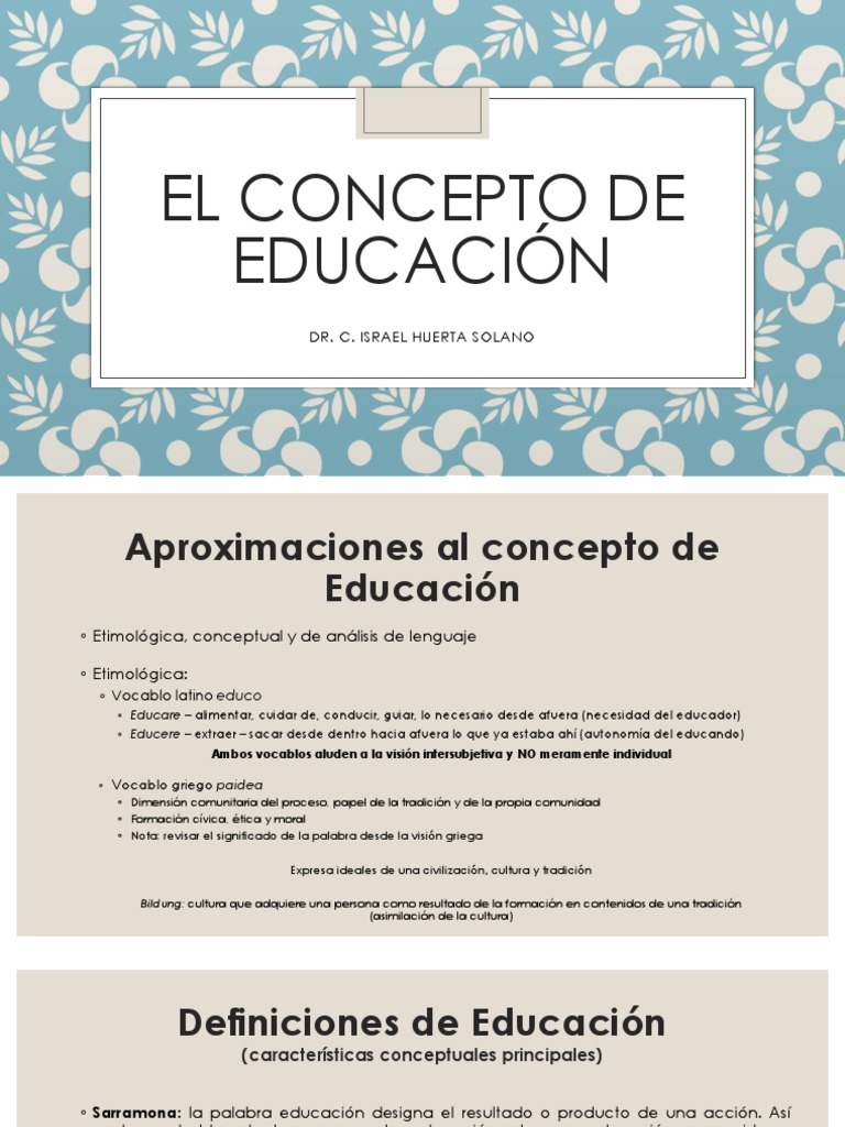 El Concepto de Educacion | PDF | Conocimiento | Concepto