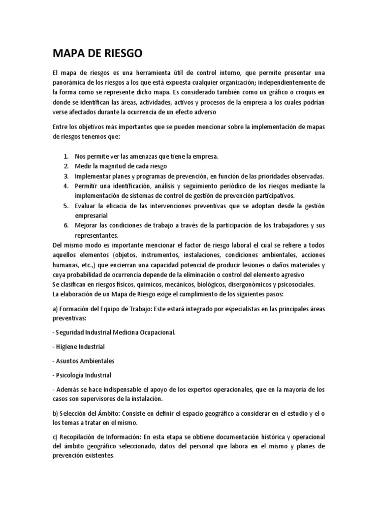 Mapa de Riesgo Dr. Eliever Crespo | PDF | Riesgo | Seguridad y salud ...