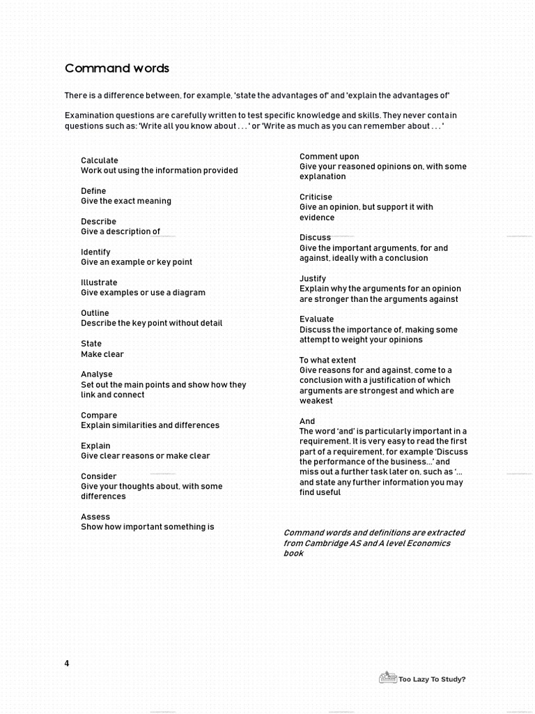 Command Words | PDF | Argument | Reason