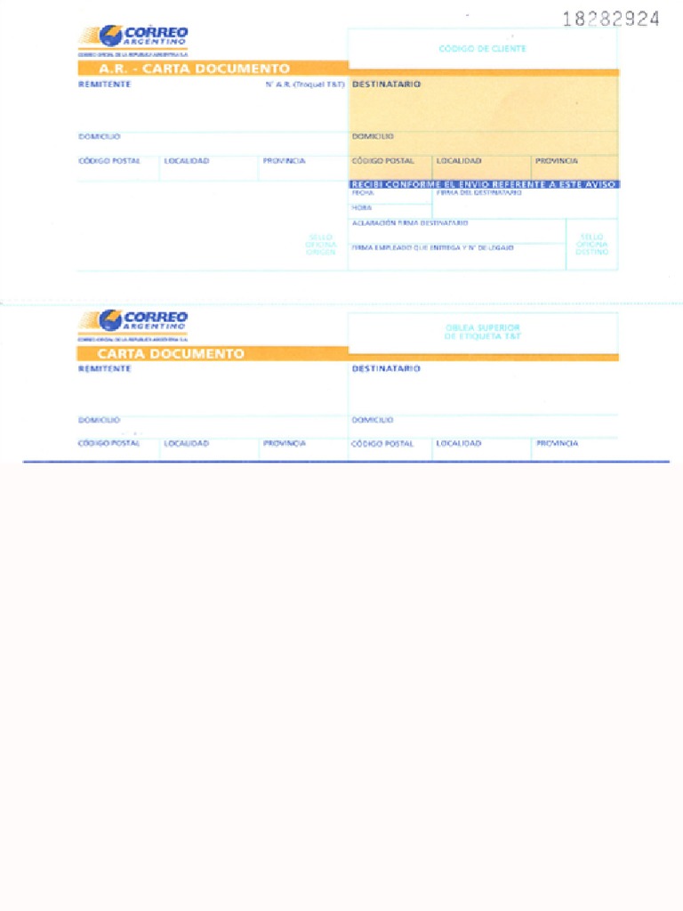 Formulario CD Correo Argentino | PDF