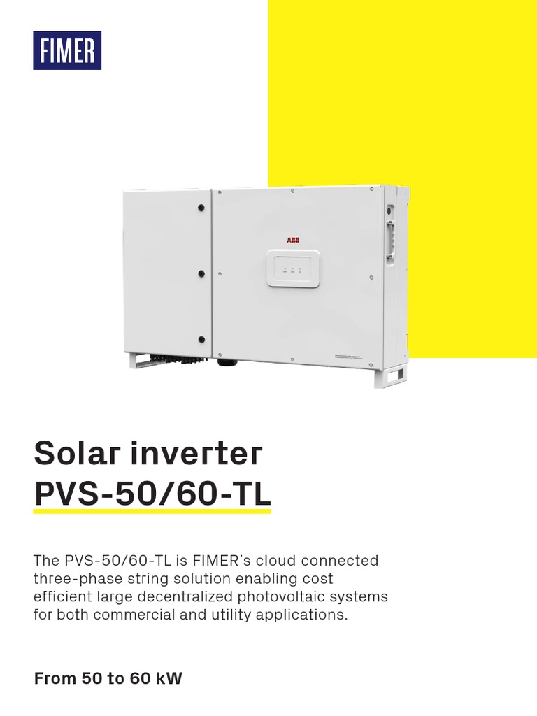 FIMER PVS 50-60-TL EN Reva | PDF | Alternating Current | Power Inverter
