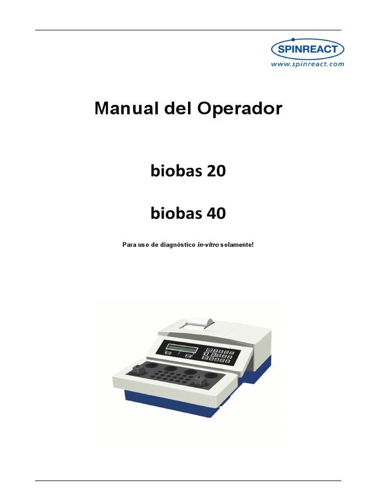 Manual Del Operador. Biobas 20. Biobas 40 | PDF | Impresora ...