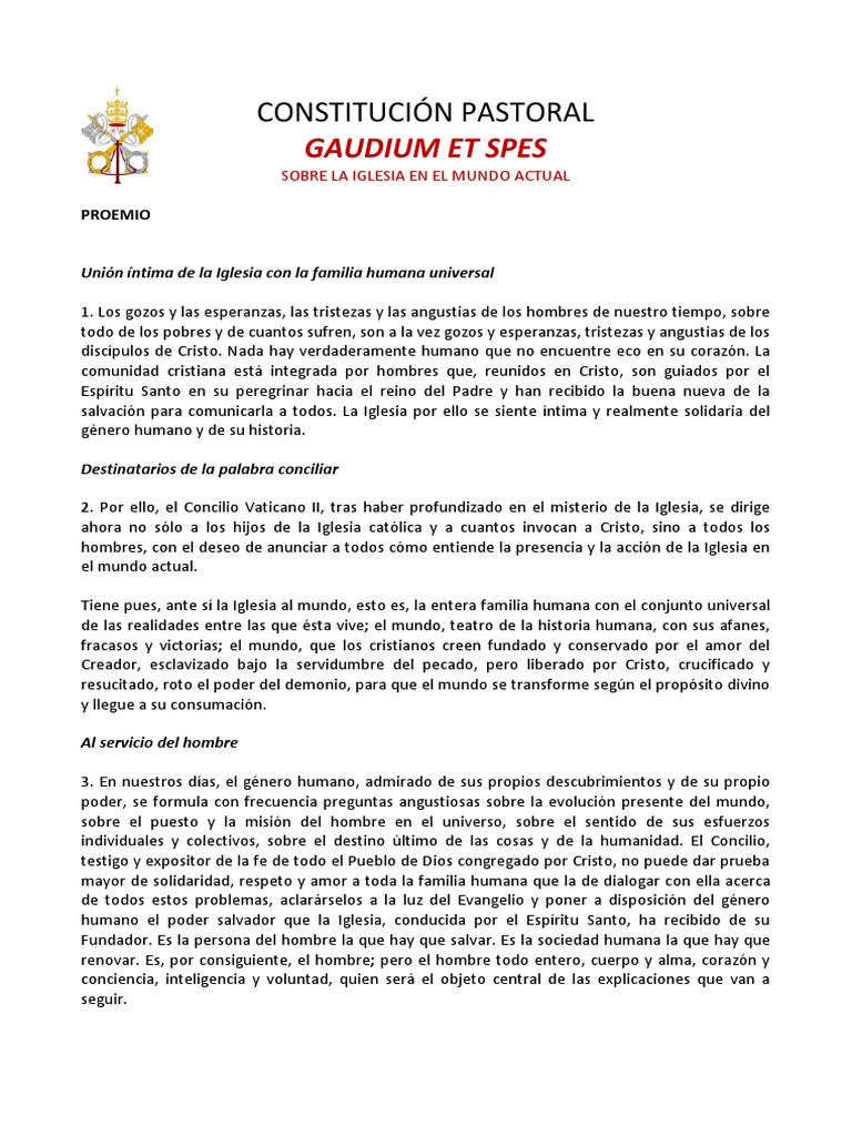 Gaudium Et Spes | PDF | Ateísmo | Dios