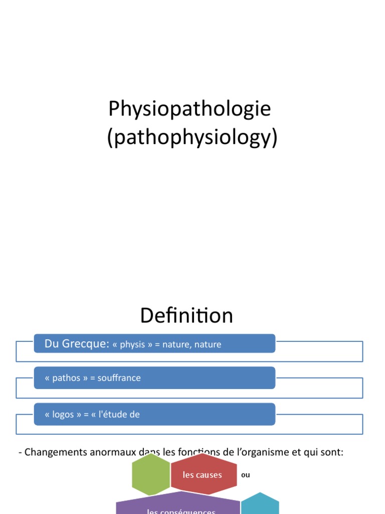 Définition et enjeux de la physiopathologie | PDF | Pharmacie | Trouble ...