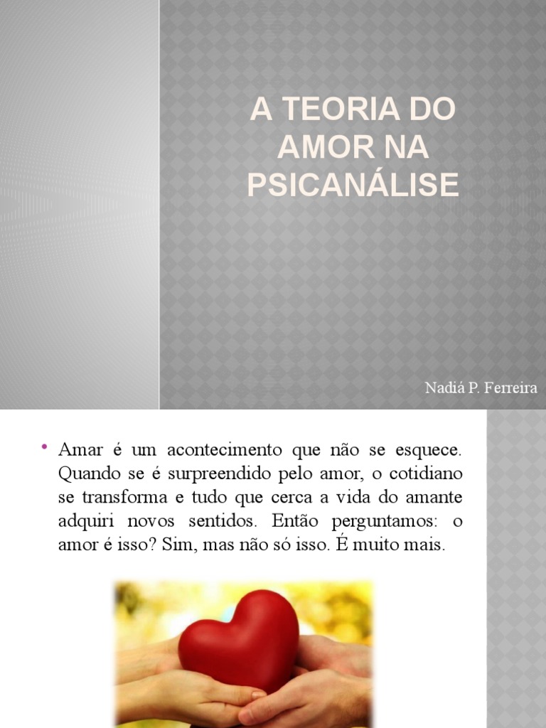 Amor na Psicanálise: Freud e Lacan | PDF | Amor | Libido