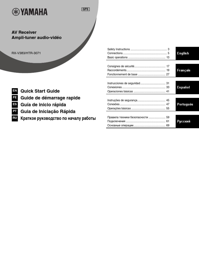 RXV 383 | PDF | Hdmi | Loudspeaker
