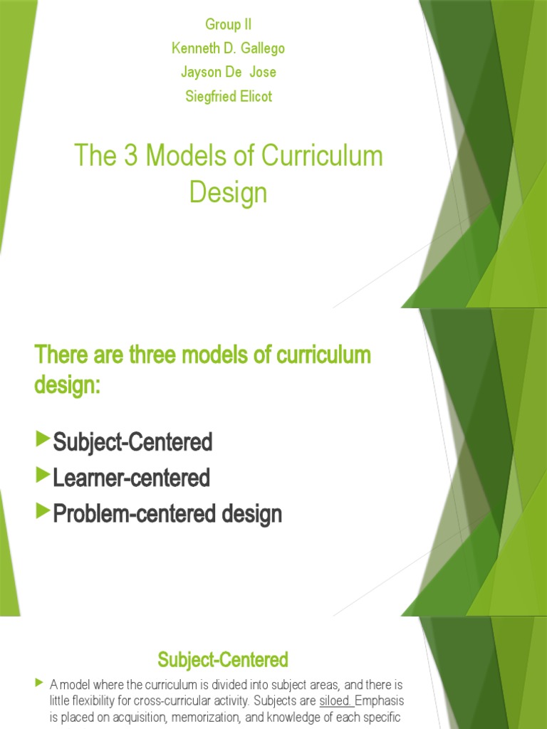 The 3 Models of Curriculum Design | PDF | Curriculum | Teachers
